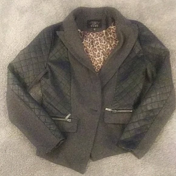 TCEC | Jackets & Coats | Tcec Faux Leather Wool Blazer | Poshmark